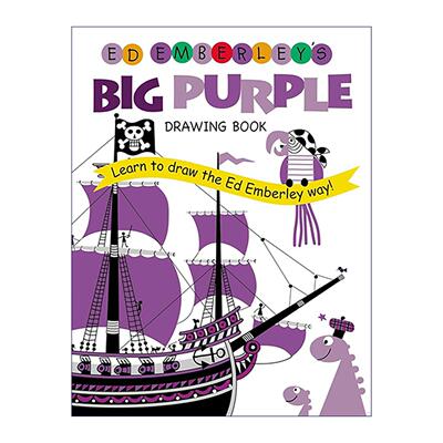 英文原版 Ed Emberley's Big Purple Drawing Book 跟着安柏利大师学画画 紫色绘画 英文版 进口英语原版书籍