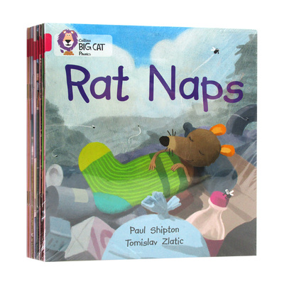 英文原版 BigCat Phonics Pink B 柯林斯大猫系列 带CD 幼儿进阶阅读 8本组合 英文版 进口英语原版书籍儿童外文书