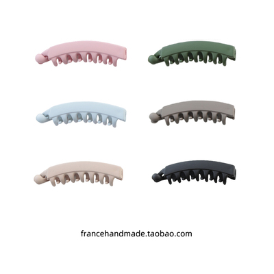 韩国洋气军绿哑光磨砂发夹小号香蕉夹竖夹简约马尾夹~发量少防滑