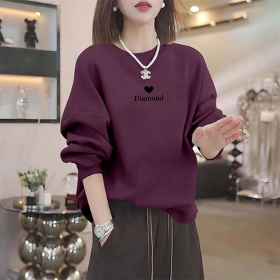 韩版纯棉长袖套头卫衣女时尚