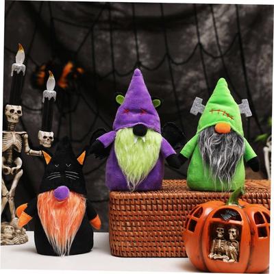 Halloween faceless old man doll dark cat flying demon bat we