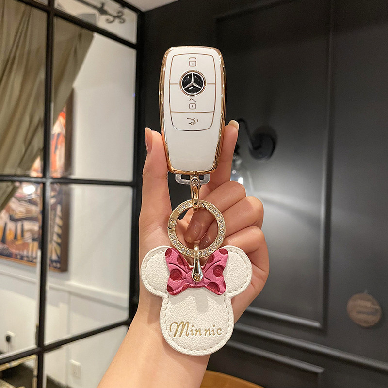 奔驰c260l钥匙套e300l车glc200壳gla200扣glb女gle220高级C级s级_虎窝淘