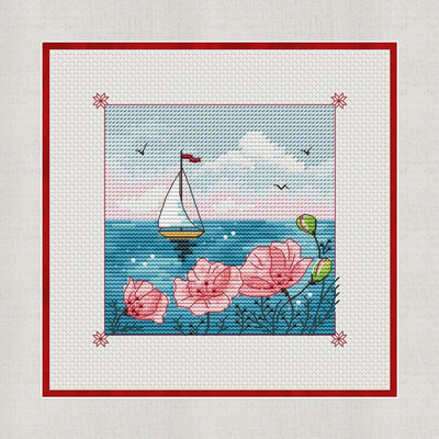 公主绣铺DMC自配套件纯棉线精准印花套件220125十二月风景七月