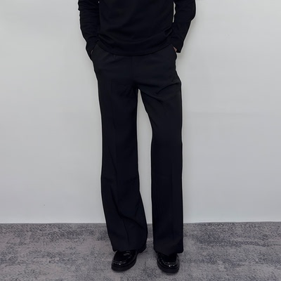 Roast lucky春秋薄款凉感抗皱直筒休闲西裤精纺男款单褶宽松长裤