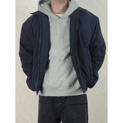 AWRB美式复古cleanfit翻领刺绣棉服男宽松休闲百搭简约外套