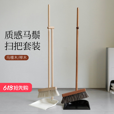 艺之初简约一体式马鬃扫把套装