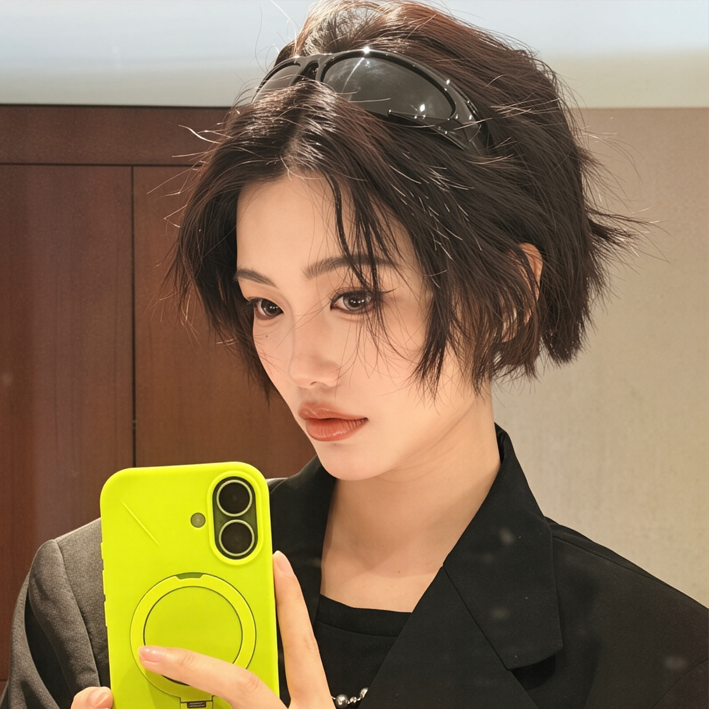 新款发箍墨镜女y2k美式复古高级感发卡太阳眼镜猫眼个性遮阳度假