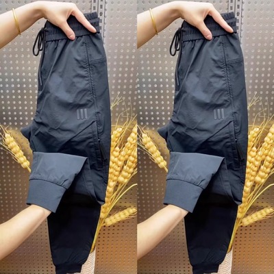 夏季2025新款男士束脚工装休闲裤