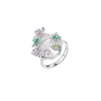 储粹宫CHUCUI PALACE  夏·蝶羽绘夏戒指 祖母绿 18K金 生日礼物