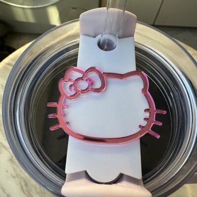 小猫咪凯蒂猫Tumbler tags Stanley 车载冰霸杯2代杯盖铭牌