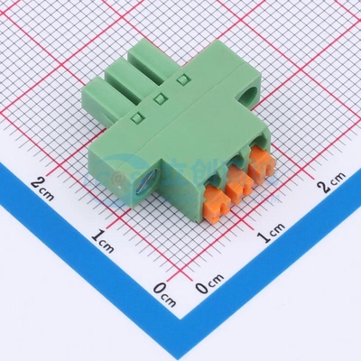 插拔式接线端子DB2EKNM-3.81-3P-GN P=3.81mm 1x3P 公插头 螺丝固