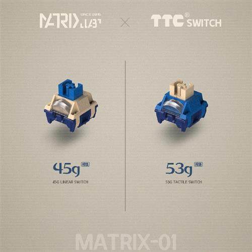 客制化机械键盘 TTC Matrix 01线性段落 45g53g定制轴_虎窝淘