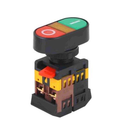 圆形双键带灯 马可按钮开关APBB-22N-25N 双位带灯自复开关 22mm