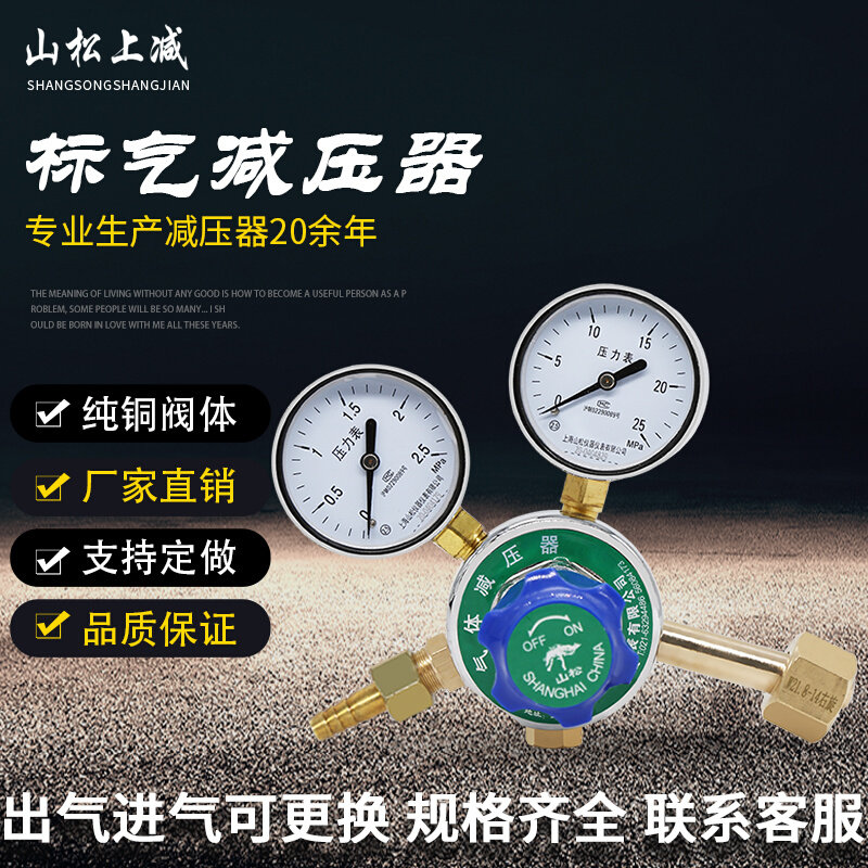 。标气减压阀混合气体减压阀通用减压表多种标准气体减压器厂W21.