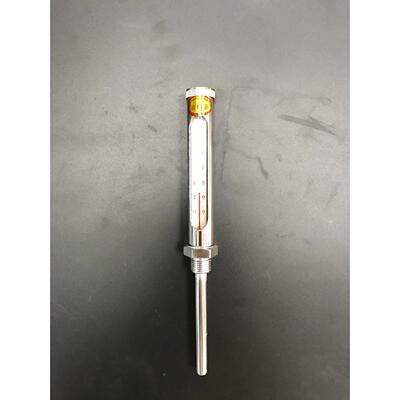 金属壳玻璃温度计 0-100度 螺纹G1/2 螺纹加测温杆长度120mm