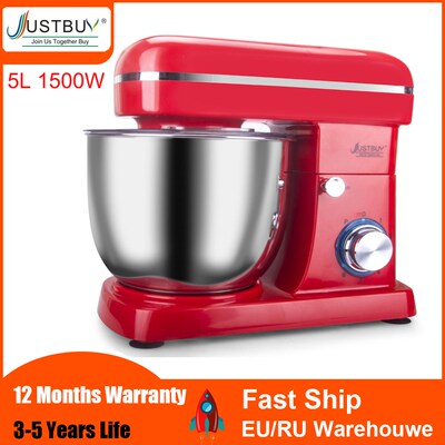 Food Processor 5L 1500W  6-speed Kitchen Stand Mixer Cream E