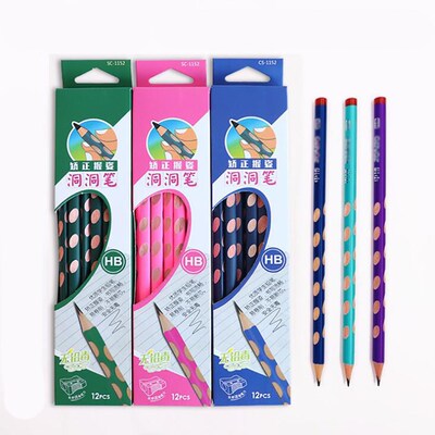 12PCS/Set HB Wood Cased Pencils with Pencil Sharpener, Corr