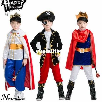 Boys Pirate Costumes King Prince Fantasia Children Halloween