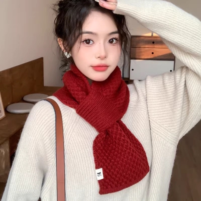 2025年新款红色百搭保暖围巾