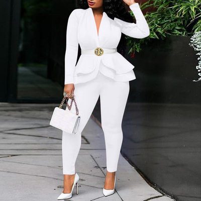 荷叶边上衣优雅翻领背心派对街头