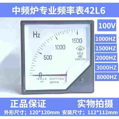 中频炉专用频率表赫兹表42L6-2000 1500 3000 4000 8000HZ/100V