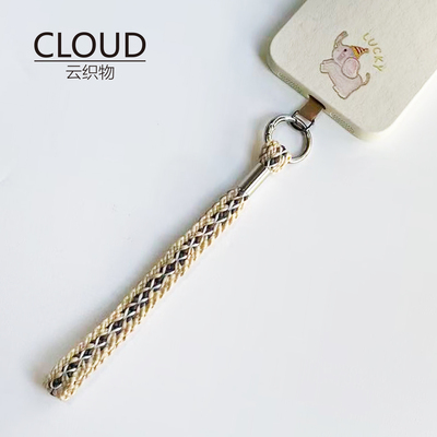手工精致手机挂绳短款手腕编织小众高级感相机腕带结实银扣手机链