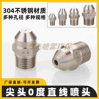 不锈钢水柱型强液柱清洗喷嘴直线水针冲击高压尖子弹头工业喷头