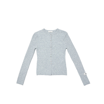 chrisoubydan欧阳丹2025秋冬新款徽标装饰袖口羊毛针织开衫