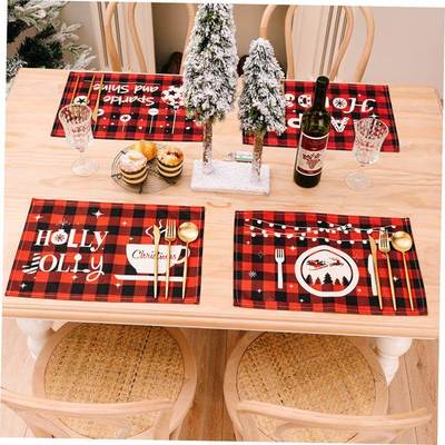 Christmas decorations placemat gingham placemat