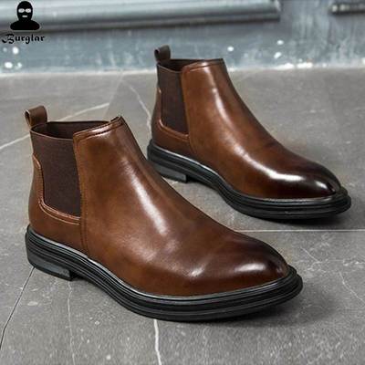 2022 Winter Chelsea Boots For Men Leather Waterproof Shoes