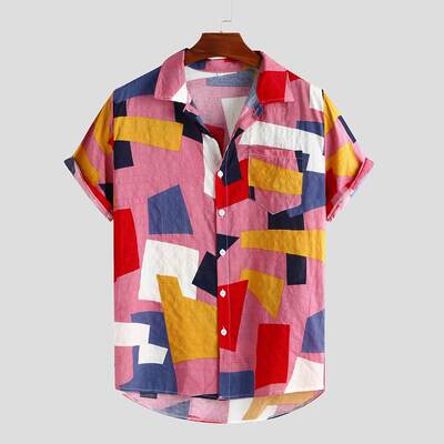 Sleeve Buttons Casual Tops And Blouse Chemise Hawaiienne