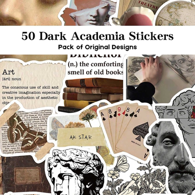 50张DarkAcademia复古欧美贴纸