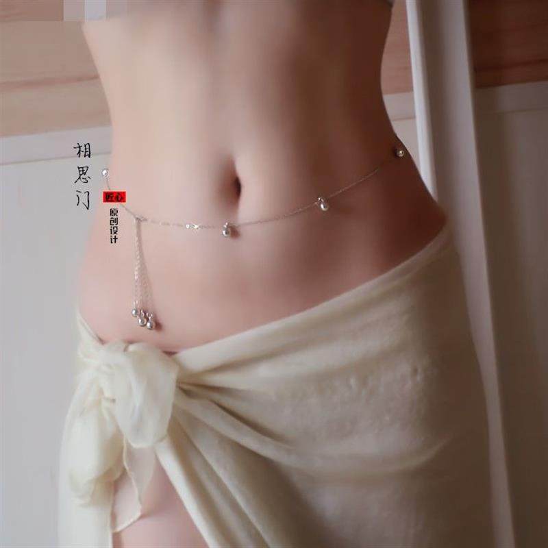 腰腿链全银腰链 招桃花旺事业铃铛流苏狐狸腰链肚皮舞光身性感身