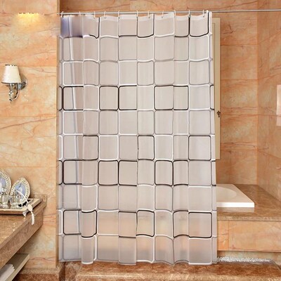 The bathroom shower curtain checkered PEVA Environmental