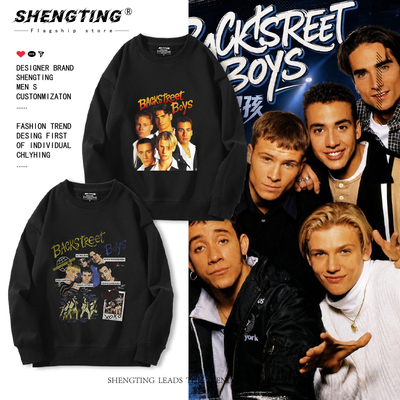 backstreet boys后街男孩乐队圆领卫衣男女秋冬加绒复古百搭上衣