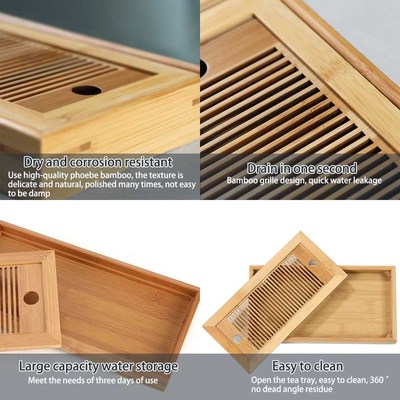 Bamboo Tea Trays Chinese Tea Serving Kung Fu Tea Trays Eco-F