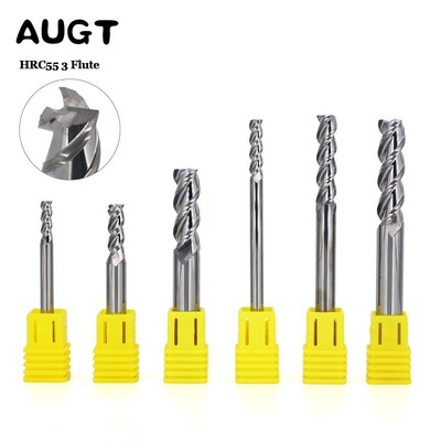 Aluminum Cnc Tools Endmill Cutting HRC55 3 Flute Carbide Mil