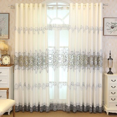 European Hollow Water-Solubility Lace Embroidered Curtains C