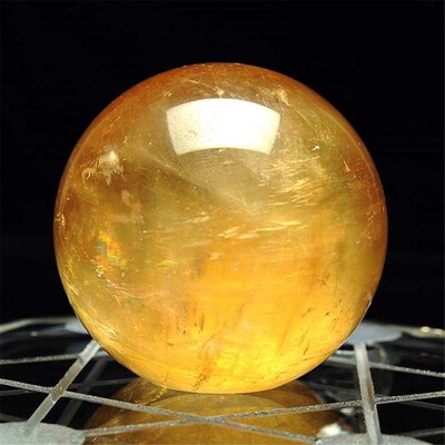 1PC Citrine Stones  Natural Yellow Quartz Stone Sphere Cryst