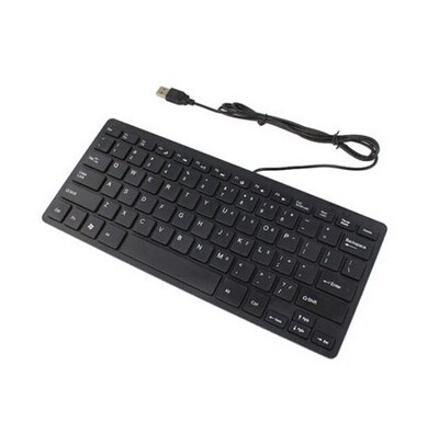 (32/64bits) Durable Black USB Slim Silent Wired Mini Keyboar