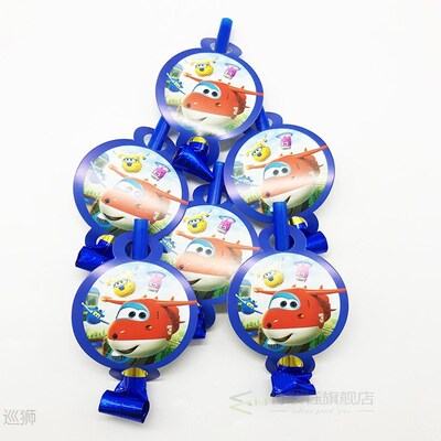 12pcs/lot Super Wings blowouts baby shower Super Wings noise