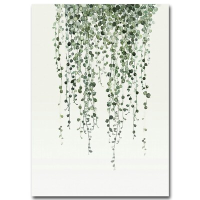 Watercolor Plant Leaves Poster Print Landscape Wall Art Canv