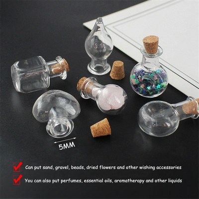 50PCS/Pack Mini Clear Glass Vials Party Favors Wishing Drift