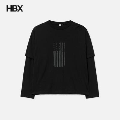 POLYTERU Graphic Double Layer Tee (American Flag) 长袖T恤HBX