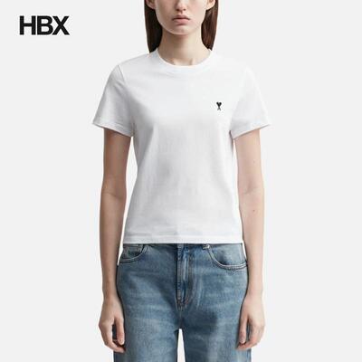 Ami Cropped Contrasted ADC T-Shirt 短袖T恤女HBX