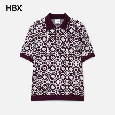 Casablanca Monogram Cotton Knit Polo Shirt Polo衫 HBX