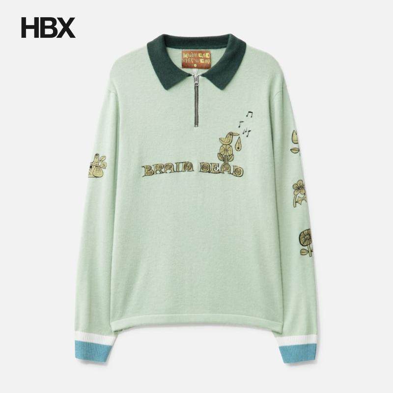 Brain Dead LEX HALF ZIP SWEATER 针织衫 HBX