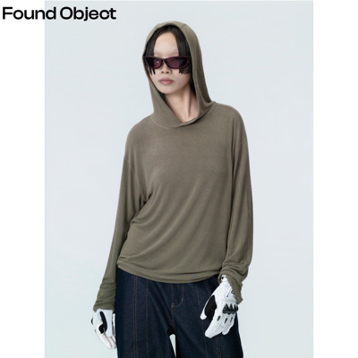 Found Object  垂帽线条打底上衣  Faltenhut top