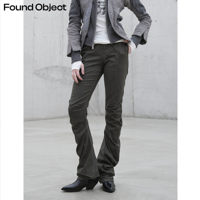 微弹修身堆叠弯刀细斜纹梭织长裤