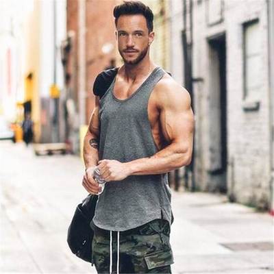 nk top men fitness shirt muscle guys sleeveless vest Tanktop